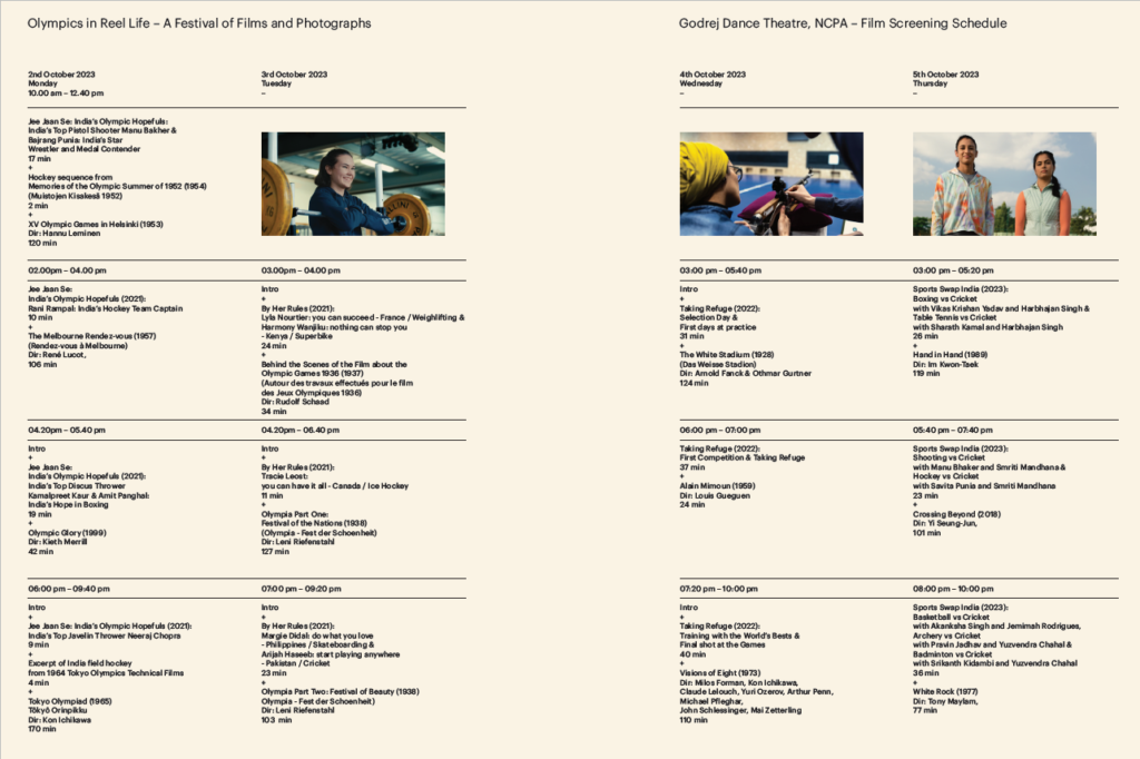 Olympics in Reel Life - Film Screening Schedule - Mumbai - Film ...
