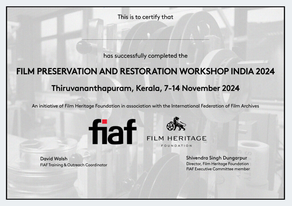 Film Preservation & Restoration Workshop India 2024 - Film Heritage ...