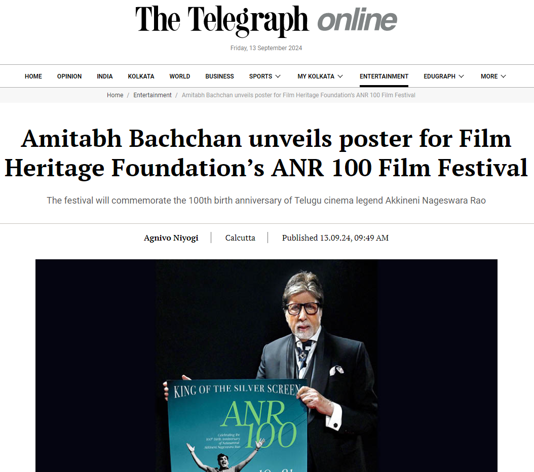 The Telegraph - 13-09-2024 - Film Heritage Foundation
